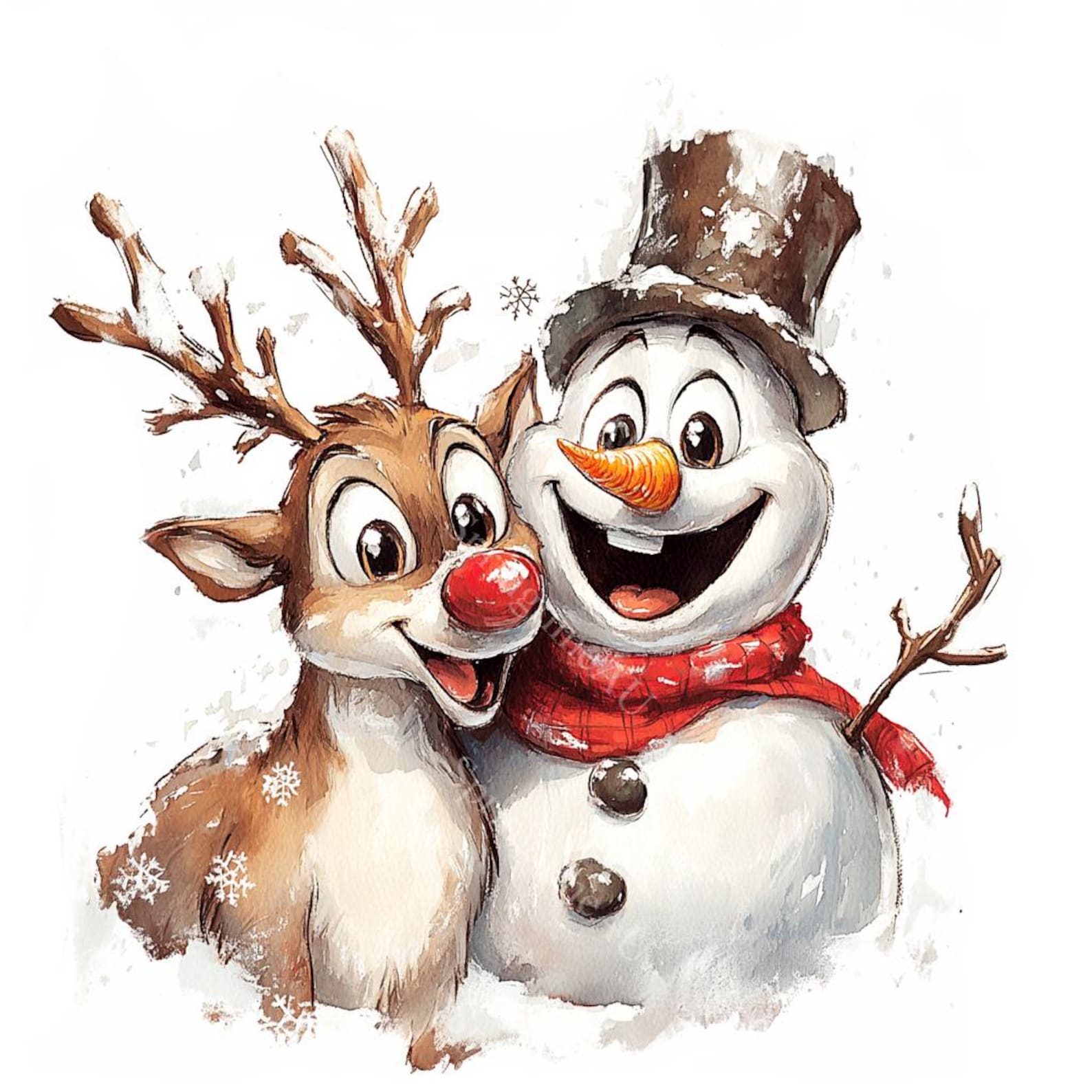 20 Quirky Snowman & Reindeer Christmas Clipart, Planners Holiday Cards ...
