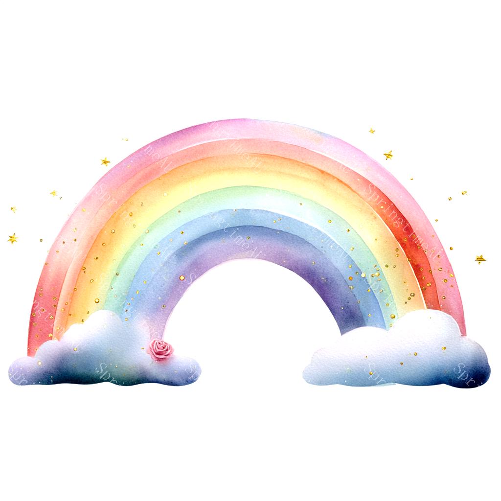 20 Pastel Rainbow Clipart, Various Rainbow Clipart, Nursery Rainbow ...
