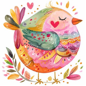 16 Bohemian Style Bird Clipart, Birdfolk Art, Boho Bird, Printable ...