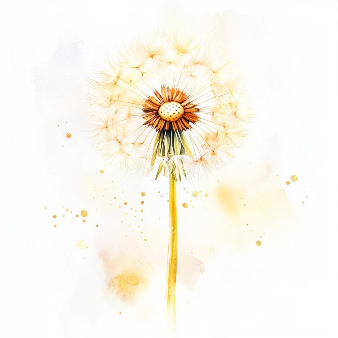 26 Gold Dandelion Clipart, Spring Flowers Bouquet, Botanical Dandelions ...