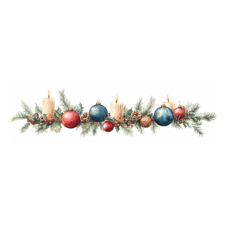 26 Christmas Garland Borders Clipart, Winter Christmas Festive Borders ...