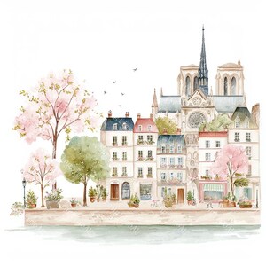 20 Cute Paris Clipart, Parisian Tourism, Paris Travel Art, France ...