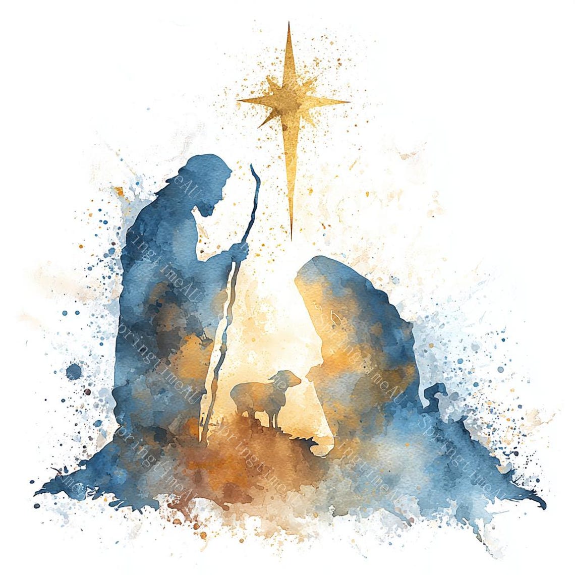 20 Minimalist Nativity Scene Clipart, Christmas Scenes, Merry Christmas ...