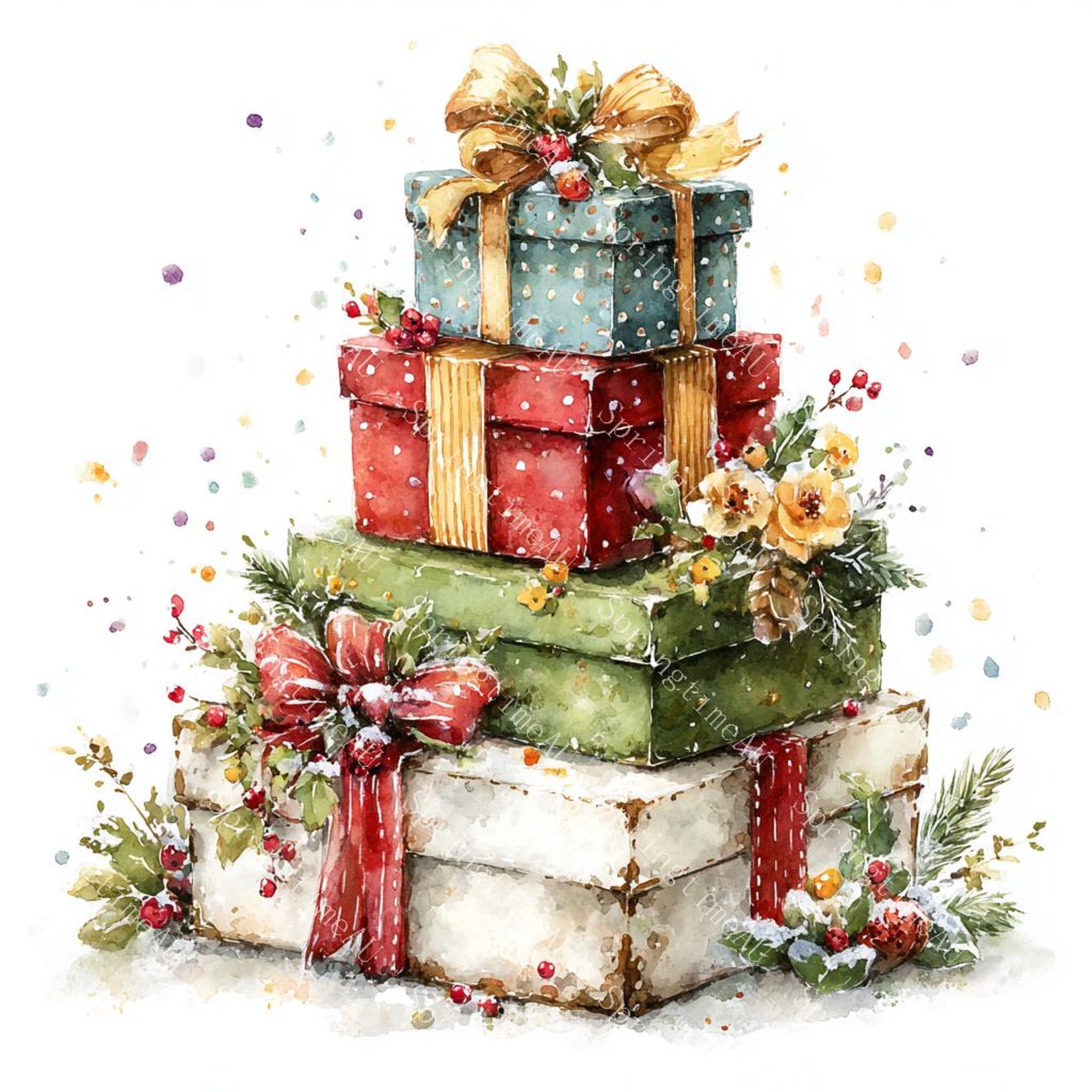 20 Christmas Gifts Clipart, Christmas Presents, Gift Boxes ...