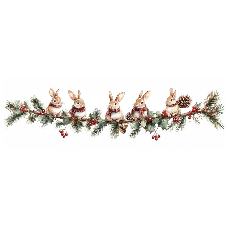 26 Christmas Garland Borders Clipart, Winter Christmas Festive Borders ...