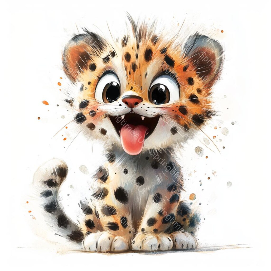 16 Quirky Funny Leopard Clipart, Cute Leopards Clipart, Cartoon ...