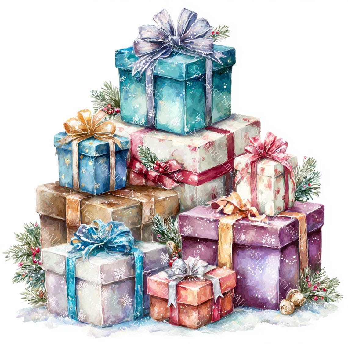 20 Christmas Gifts Clipart, Christmas Presents, Gift Boxes ...