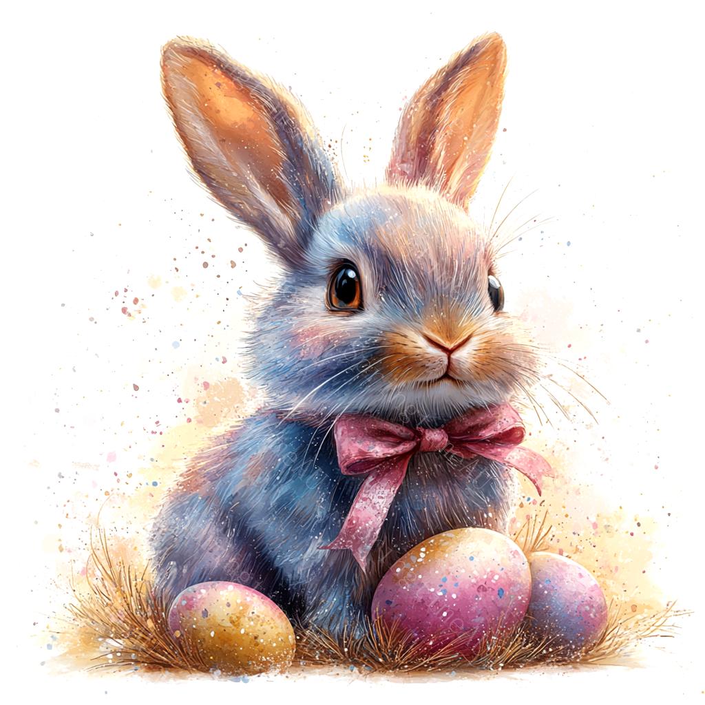 18 Easter Bunny Clipart, Cute Rabbit, Easter Eggs, Spring Clipart ...
