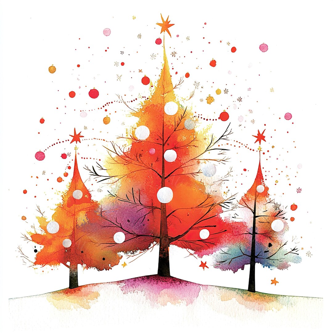 13 Colorful Christmas Tree Clipart, Christmas Graphics, Spruce ...