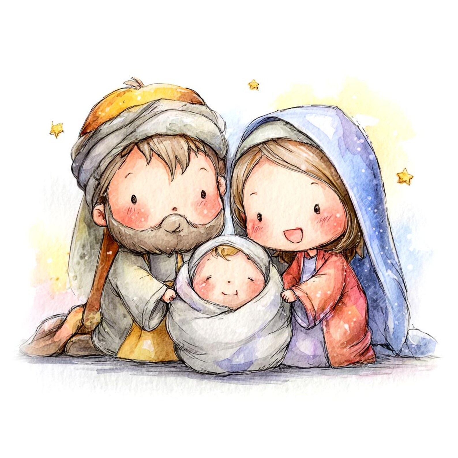 14 Cute Nativity Scene Clipart, Christmas Jesus Birth, Baby Jesus ...