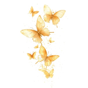 16 Orange Butterflies Clipart, Yellow Butterflies, Wall Art, Printable ...