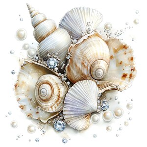 18 Gorgeous Sea Shells Clipart, Seashell Clipart, Ocean Sea Clipart ...