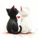 18 Kitten Love Clipart, Romantic Cats Clipart, Love Cats, Printable ...