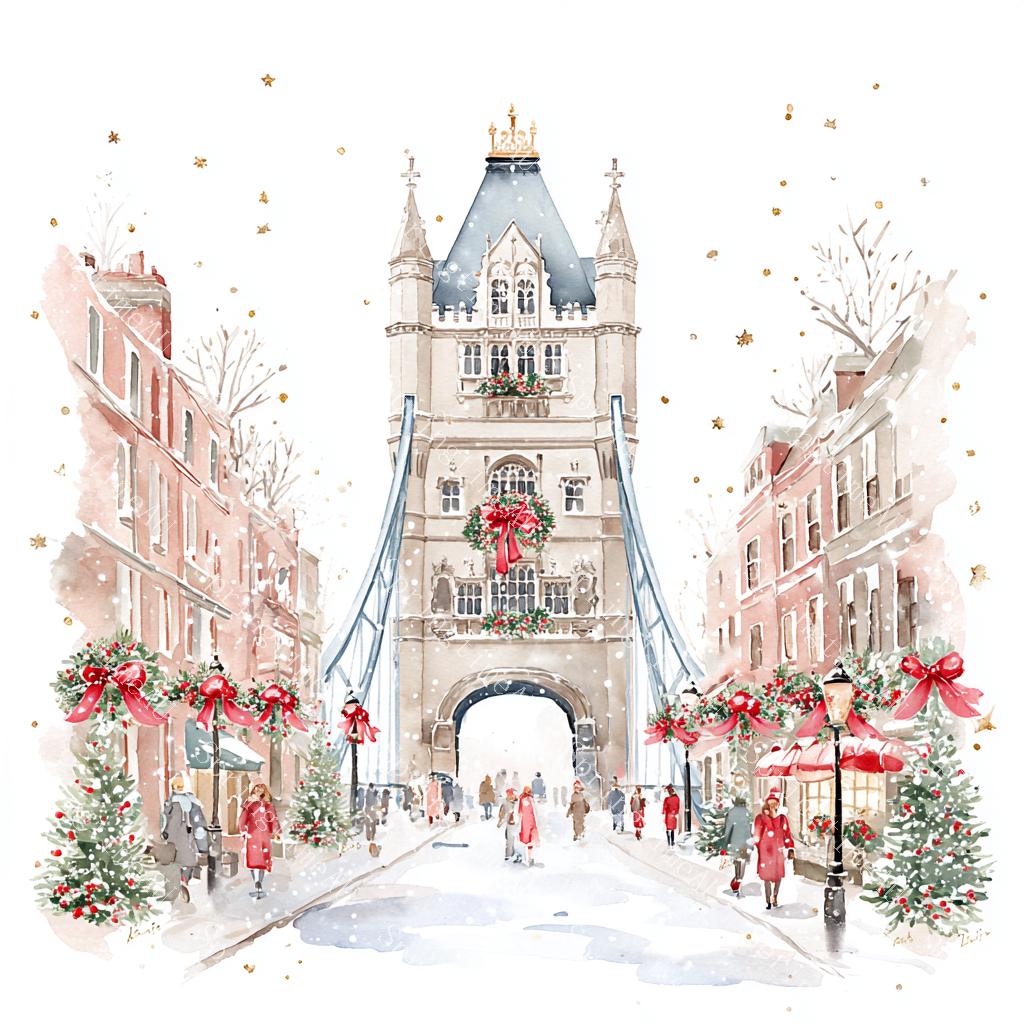 20 Christmas in London Clipart, Winter London, Cute London Travel ...