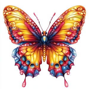 18 Glitter Butterflies Clipart, Floral Butterflies, Colorful ...