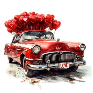 16 Happy Valentine's Day Car Clipart, Red Cars, Valentine's Loads of ...