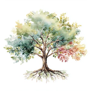 20 Tree of Life With Roots Clipart, Oak Family Tree, Printable ...