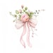 16 Pink Coquette Ribbon Bow Clipart, Wedding Flower, Printable ...