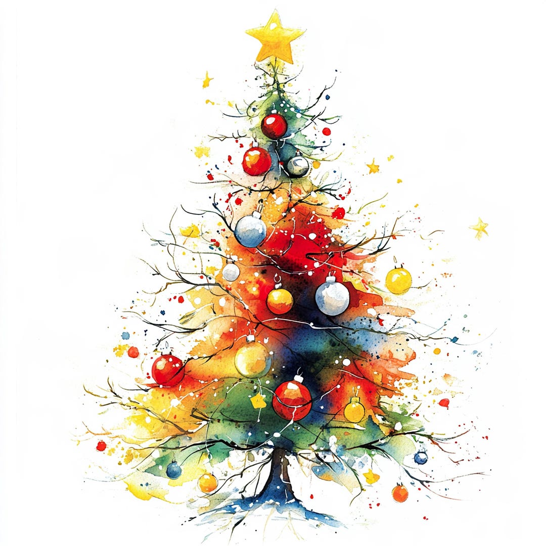 13 Colorful Christmas Tree Clipart, Christmas Graphics, Spruce ...