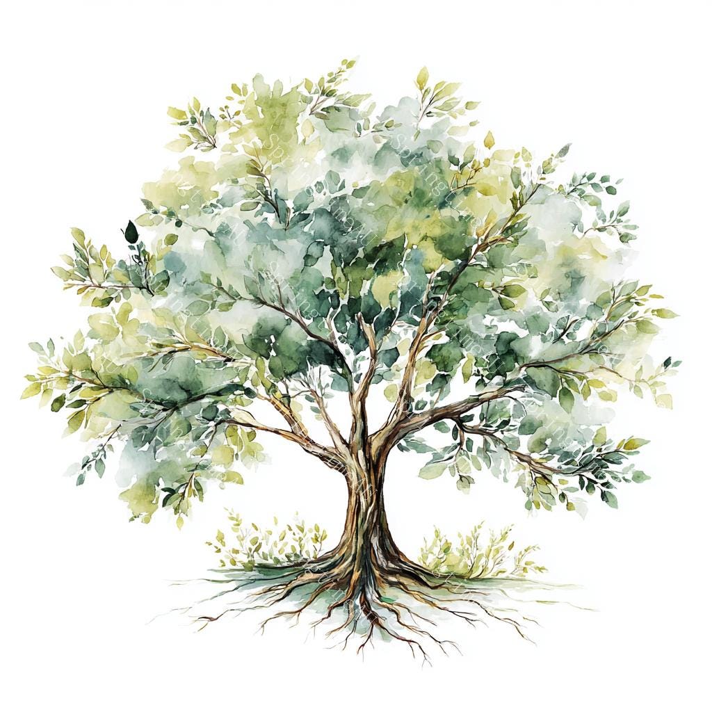 20 Tree of Life With Roots Clipart, Oak Family Tree, Printable ...