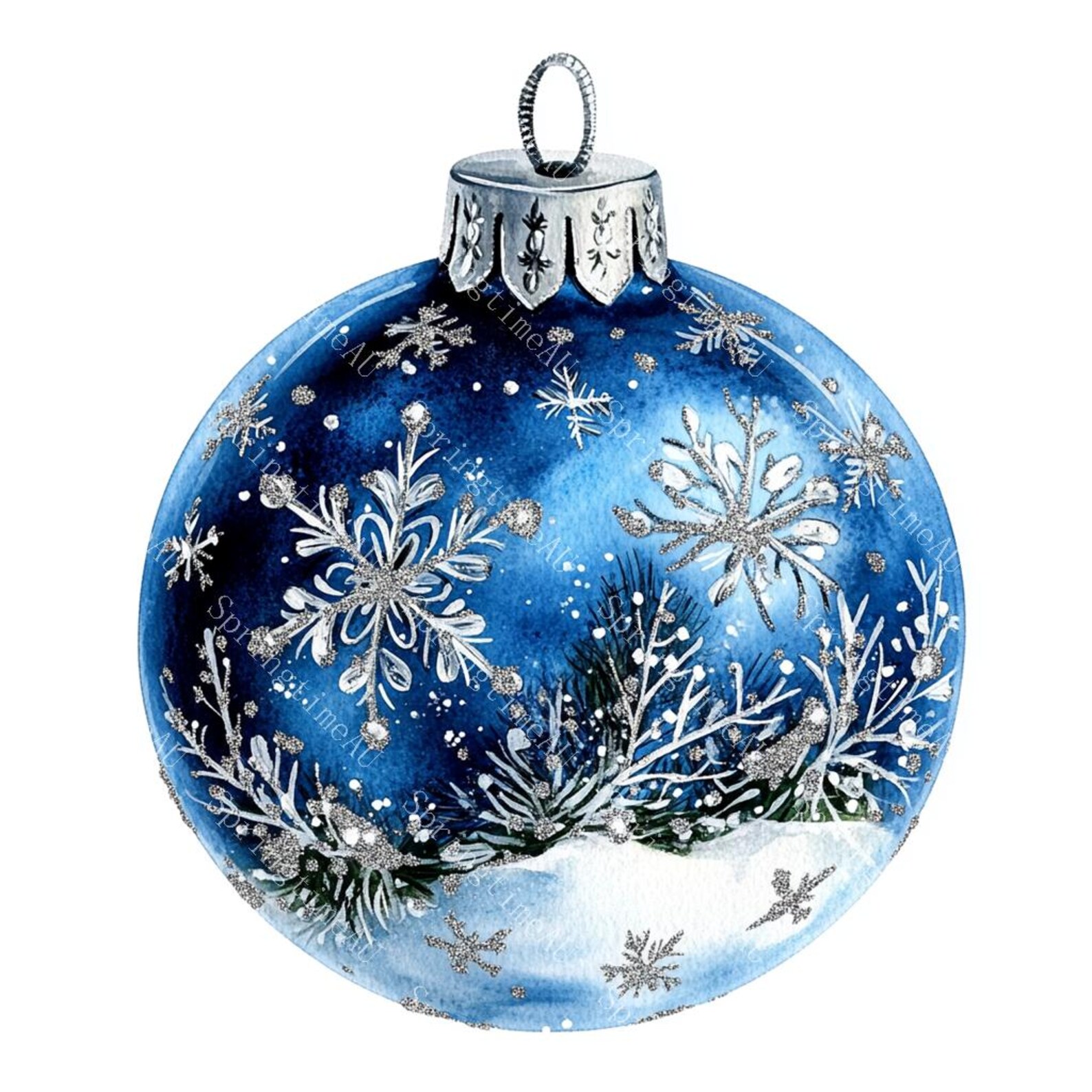 26 Blue Christmas Bauble Clipart, Xmas Clipart, Christmas Tree ...