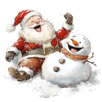 Christmas Clipart - Watercolor - Cute - Christmas Png - Santa ...