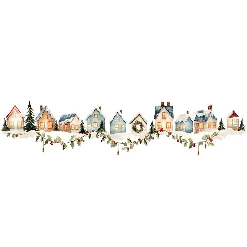 26 Christmas Garland Borders Clipart, Winter Christmas Festive Borders ...