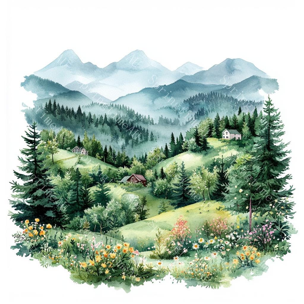 18 Forest Landscape Clipart, Greenery Landscape, Nature Clipart ...