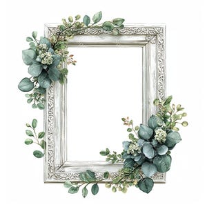 20 Spring Leaves Frames Clipart, Floral Frames Clipart, Greenery ...