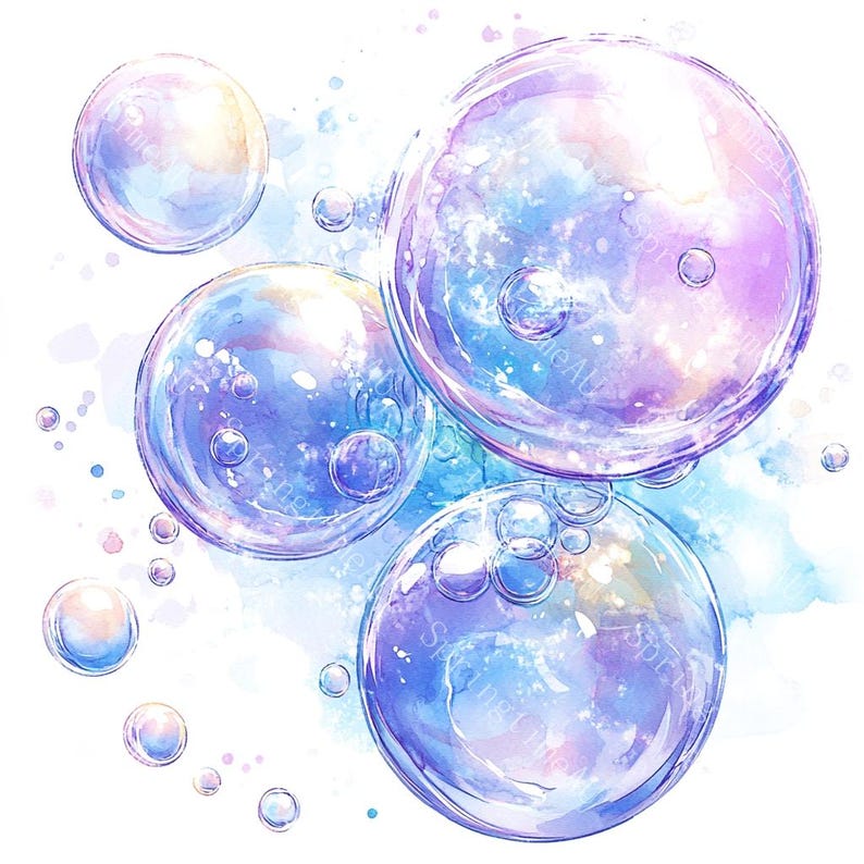 20 Pastel Soap Bubbles Clipart, Bubbly Clipart, Fantastic Bubbles ...