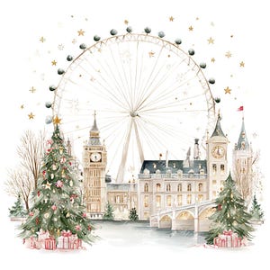 20 Christmas in London Clipart, Winter London, Cute London Travel ...