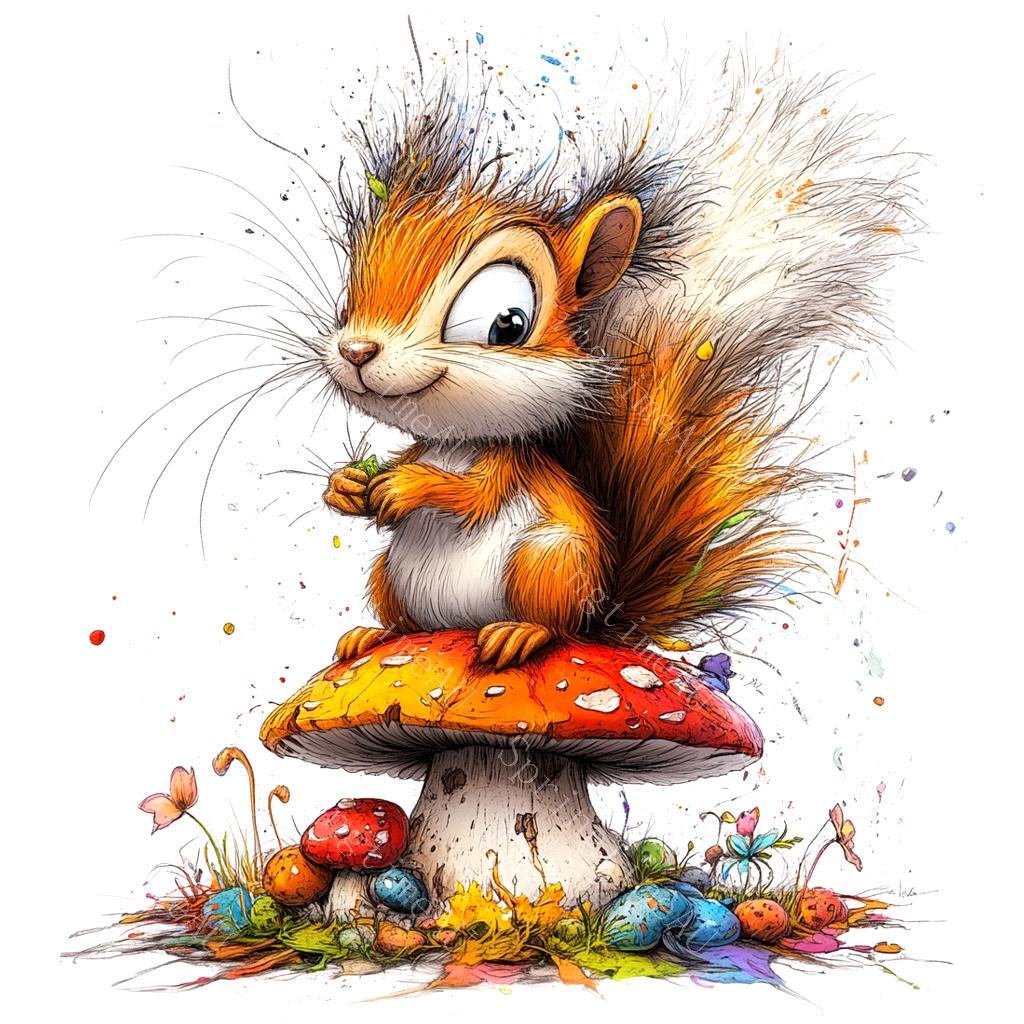 16 Quirky Funny Squirrel Clipart, Surprised Squirrel, Printable ...