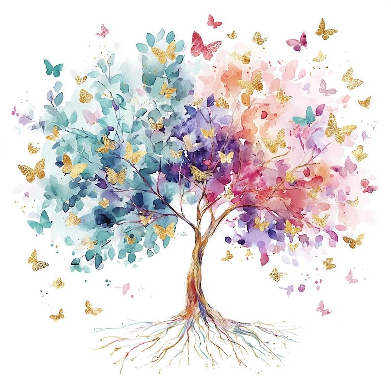 16 Butterfly Tree of Life Clipart, Pretty Butterflies, Printable ...