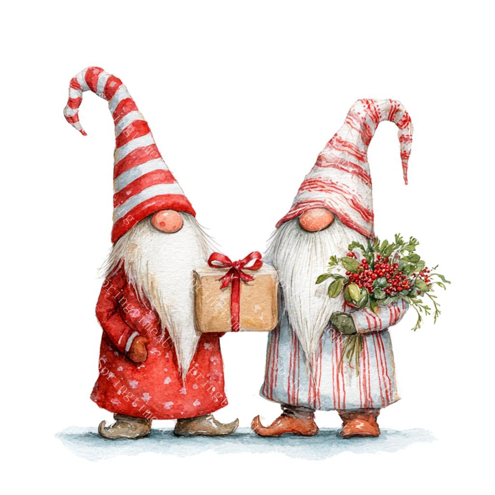 18 Christmas Gnomes Clipart, Christmas Card, Cute Christmas Clipart ...
