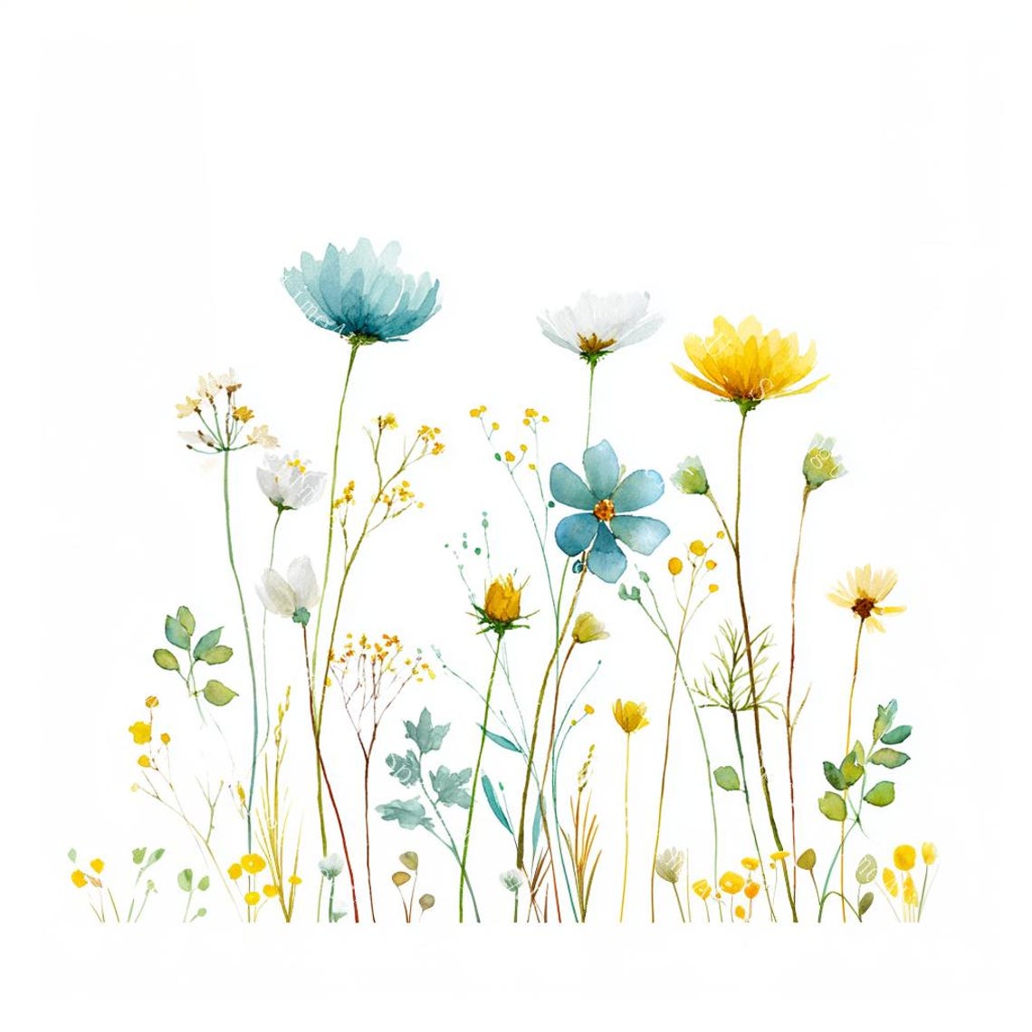18 Pastel Wildflower Clipart, Wildflower Border Clipart, Printable ...