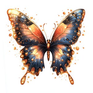 18 Glitter Butterflies Clipart, Floral Butterflies, Colorful ...