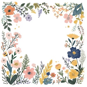 14 Cute Floral Frames Clipart, Floral Frame Borders, Wildflower Frame ...