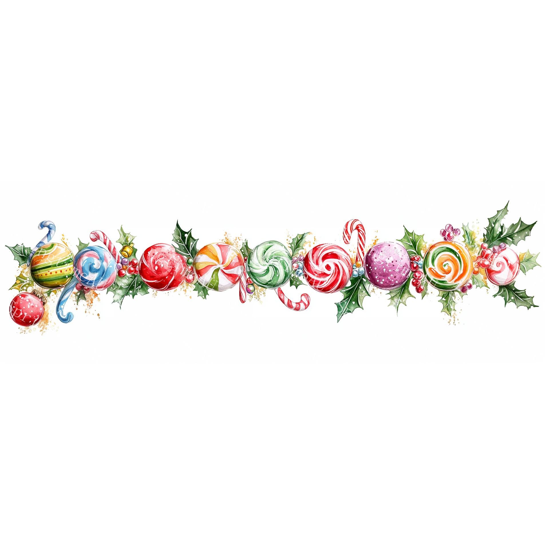 26 Christmas Garland Borders Clipart, Winter Christmas Festive Borders ...