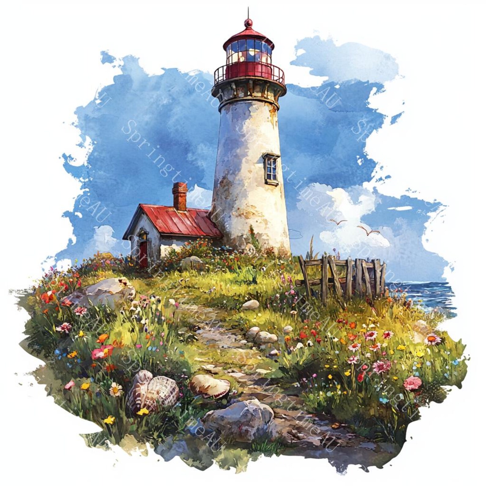 16 Vintage Lighthouse Clipart, Nautical Clipart, Ocean Clipart ...