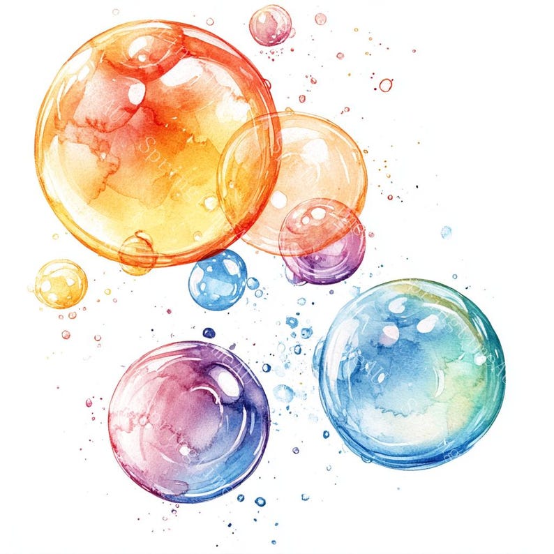 20 Pastel Soap Bubbles Clipart, Bubbly Clipart, Fantastic Bubbles ...