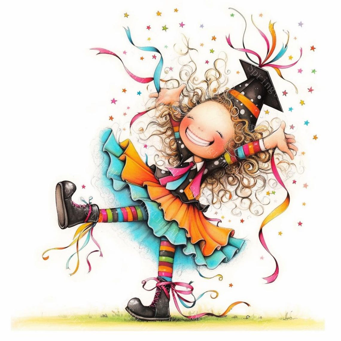 16 Quirky Girl Graduation Clipart, Student Grad Designs, Printable ...