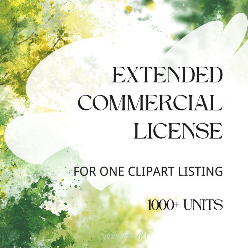 Extended Commercial License for One Clipart Listing | Physical Products ...