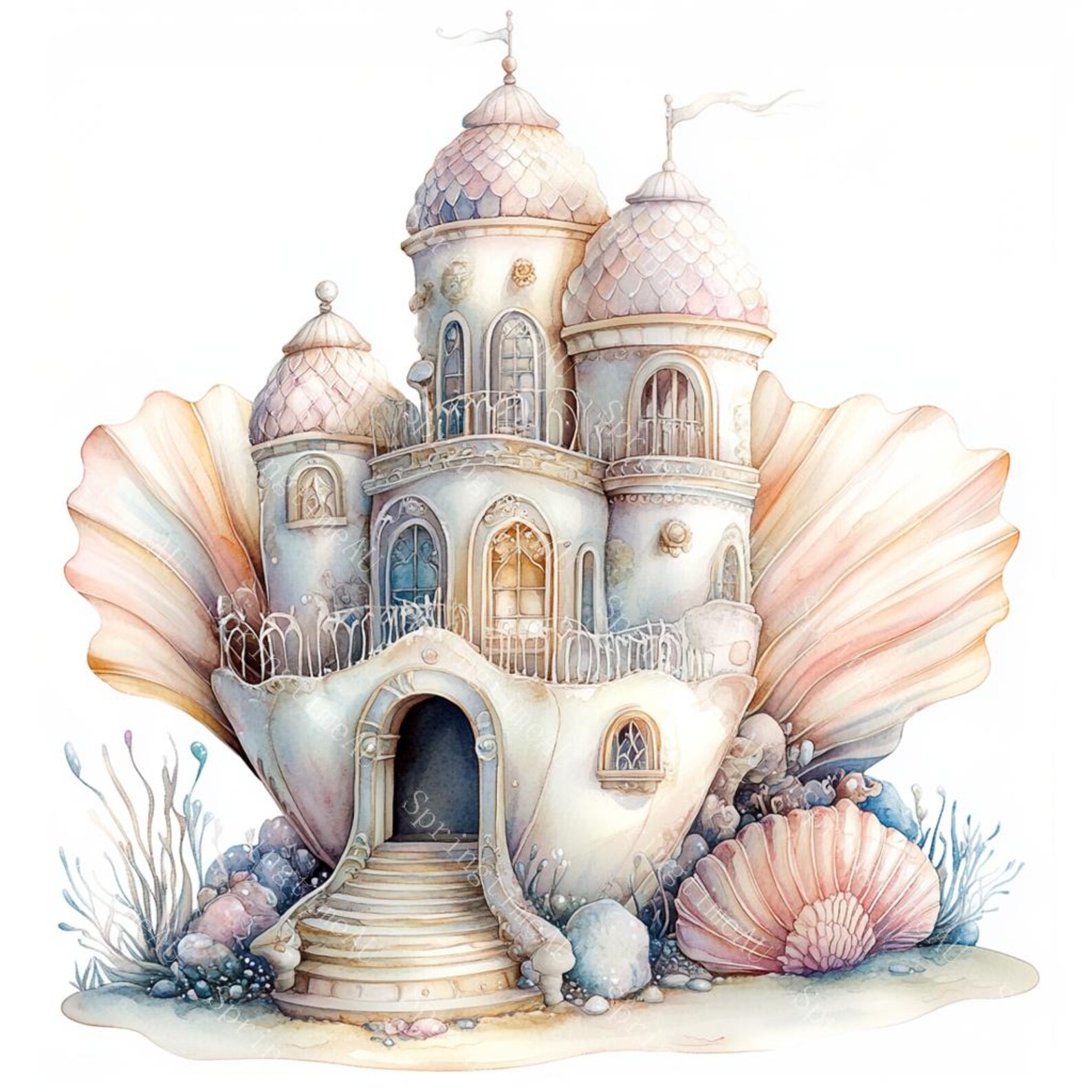 16 Mermaid House Clipart, Fairy House Clipart, Fairytale Clipart ...