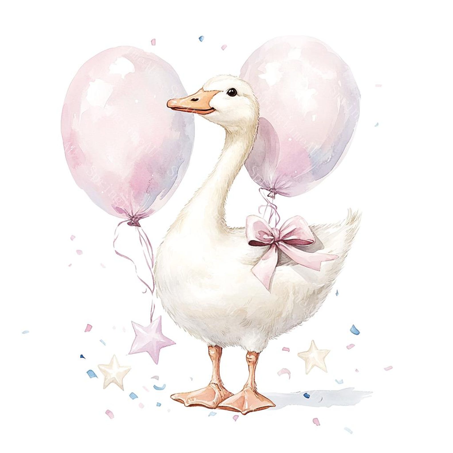 20 Silly Goose Balloon Clipart, 1st Birthday, Cute Farm Animalbaby ...