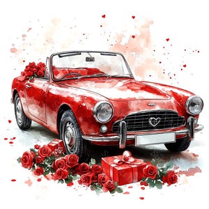 16 Happy Valentine's Day Car Clipart, Red Cars, Valentine's Loads of ...