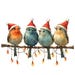 16 Whimsical Christmas Birds Clipart, Cute Funny Bird, Christmas Card ...
