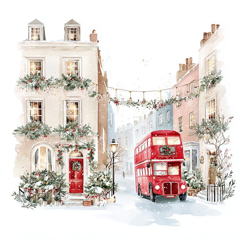 20 Christmas in London Clipart, Winter London, Cute London Travel ...