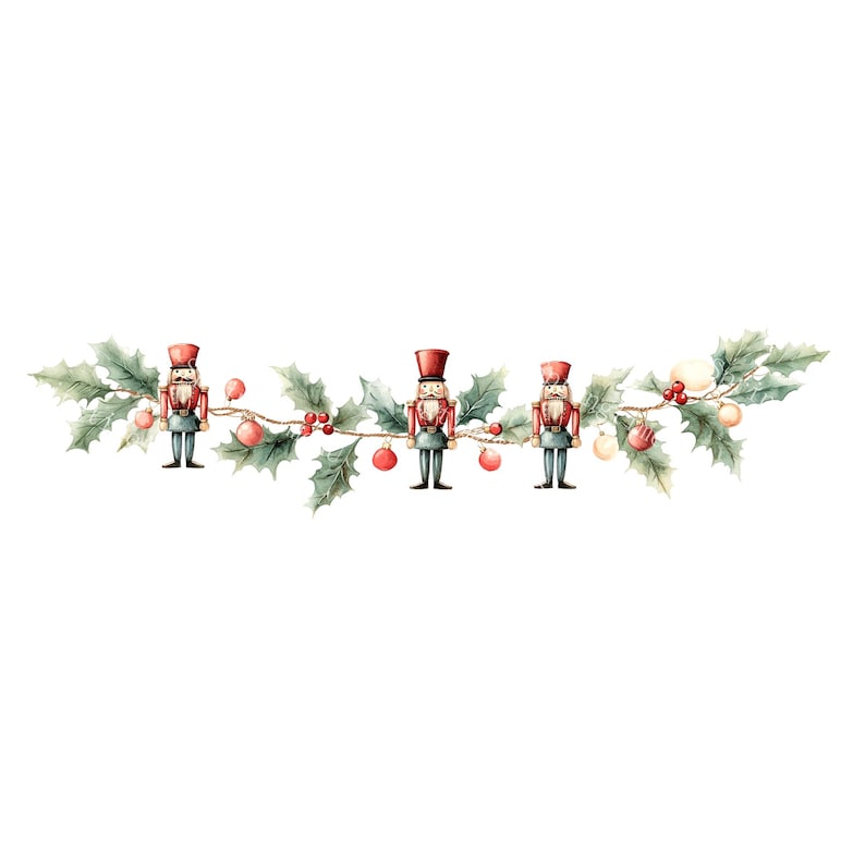 26 Christmas Garland Borders Clipart, Winter Christmas Festive Borders ...