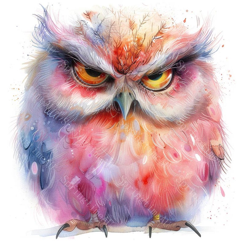 16 Funny Quirky Owl Clipart, Quirky Frazzled Owls, Cute Owl ...