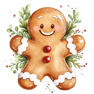 18 Gingerbread Man Clipart, Christmas Clipart, Christmas Card Art ...